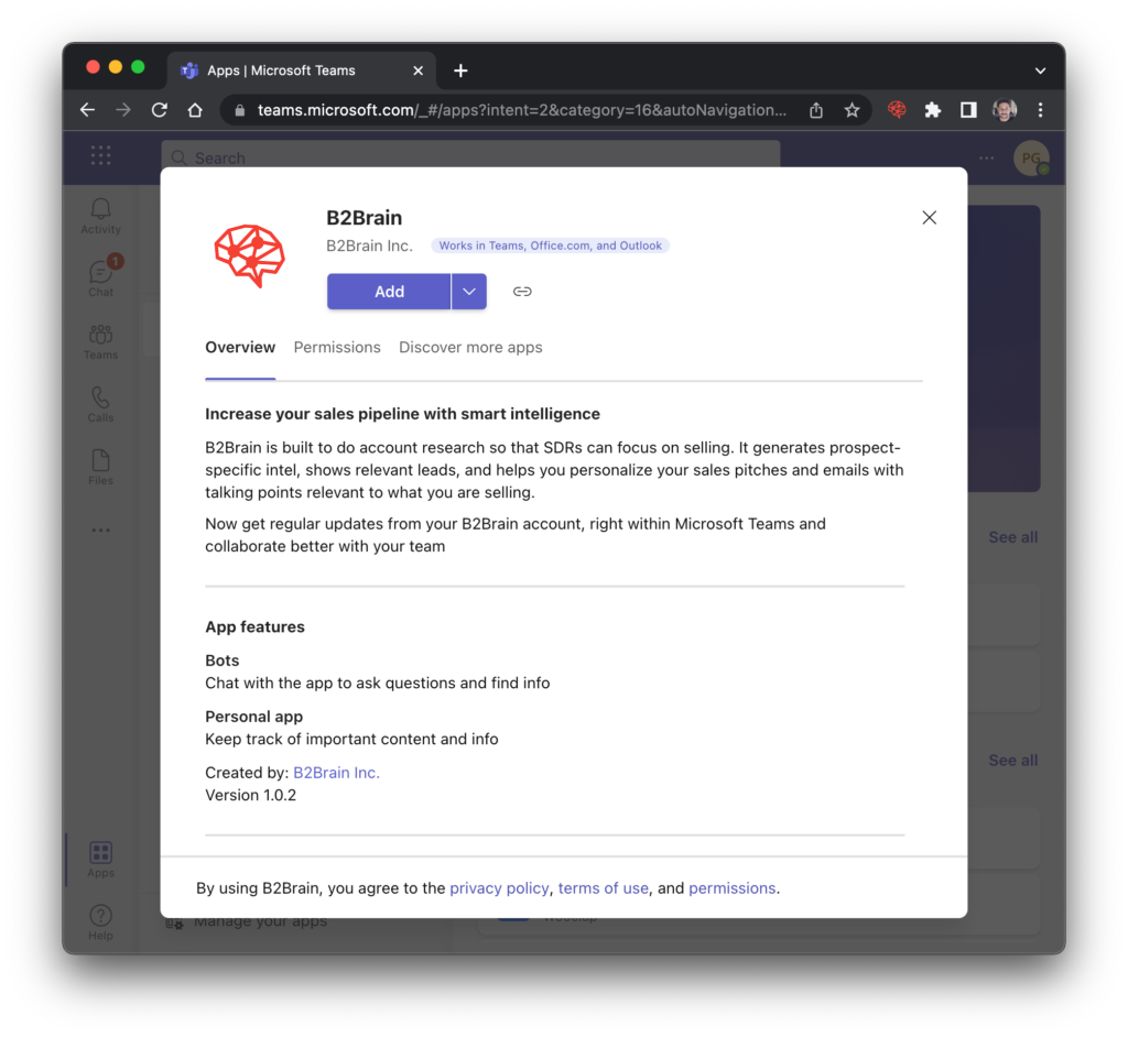 Connecting B2Brain and Microsoft Teams – B2Brain